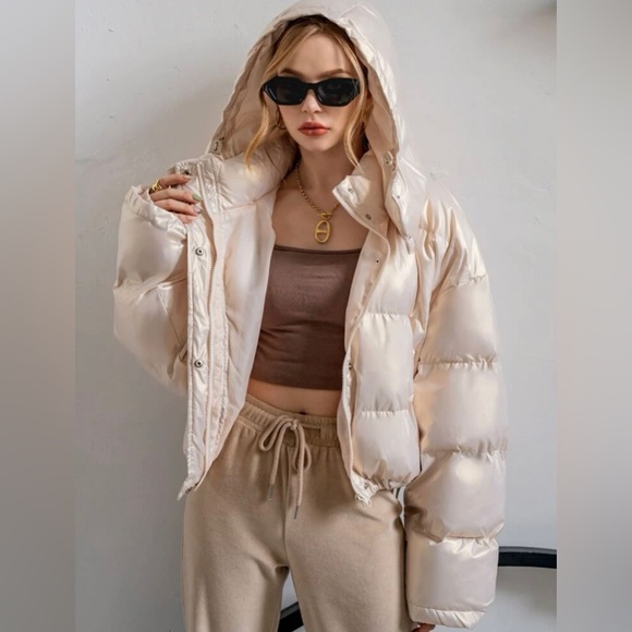 SHEIN | Jackets & Coats | Hooded Zip Up Puffer Coat | Poshmark